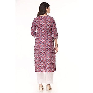 Vihaan Impex Indian Kurti Set with White Pant for Women Red