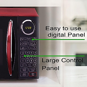 RCA RMW953-RED Microwave Oven, 900 Watts with 10 Power Levels, Red