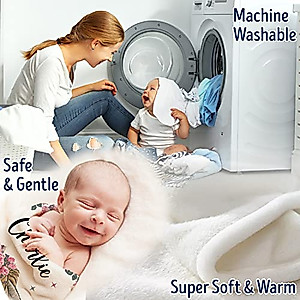 Personalized Baby Blanket for Girls, Pink Flower Farm Cow Baby Blanket, Pink Cow Print Blanket, Baby Gifts for Newborn, Customized Pink Blanket for Baby Girl, Personalized Baby Blankets with Name