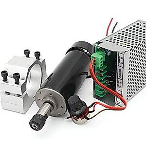 RATTMMOTOR 500W CNC Air Cooled Spindle Motor ER11 12000RPM + Input Voltage AC110V-220V Speed Controller with Power Supply + 52mm Clamp for CNC Router Milling Machine