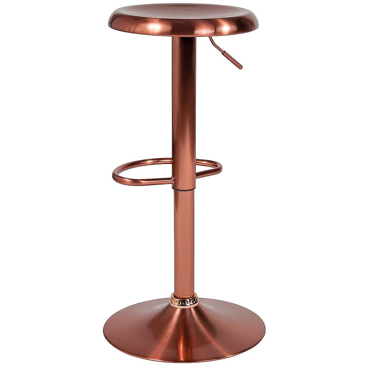 Flash Furniture Madrid Series Adjustable Height Retro Barstool in Rose Gold Finish
