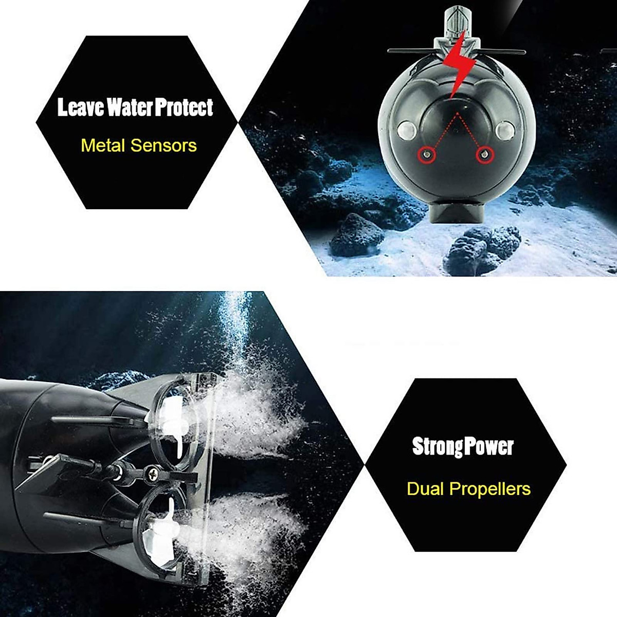 GoolRC Mini RC Submarine for Kids, 2.4G 6CH Remote Control Boat Remote Control Submarine, Model Electronic Water Toy Boat for Pools, Bathtubs, Water Parks Gift Toy Boys Girls