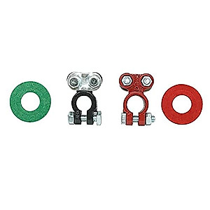 EACCESSORIES EA Universal Negative (-) & Positive (+) Battery Cable Terminal Top Post Connectors Clamps (Durable&Adjustable Quick Release Assortment Set Kit) for Car Truck Van Boat Yacht RV Automotive