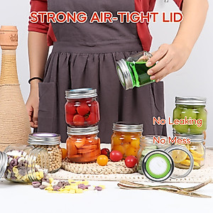 Mcupper 6 Pack Small Mason Jars 8 oz, Half Pint Canning Jars, 6 Split-Type Lids and EXTRA 6 Single Lids Included, Regular Mouth Glass Jars for Canning, DIY & Candle