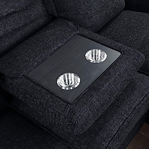 Lexicon Velsen 2-Piece Reclining Sectional Sofa with Right Chaise, Ebony