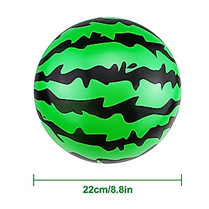 Airsnigi 24 Pieces Beach Balls, 8.8" Inflatable Watermelon Beach Balls Bouncing Balls Watermelon Pool Toys for Outdoor Summer Beach Swimming Pool Kids Party Decor