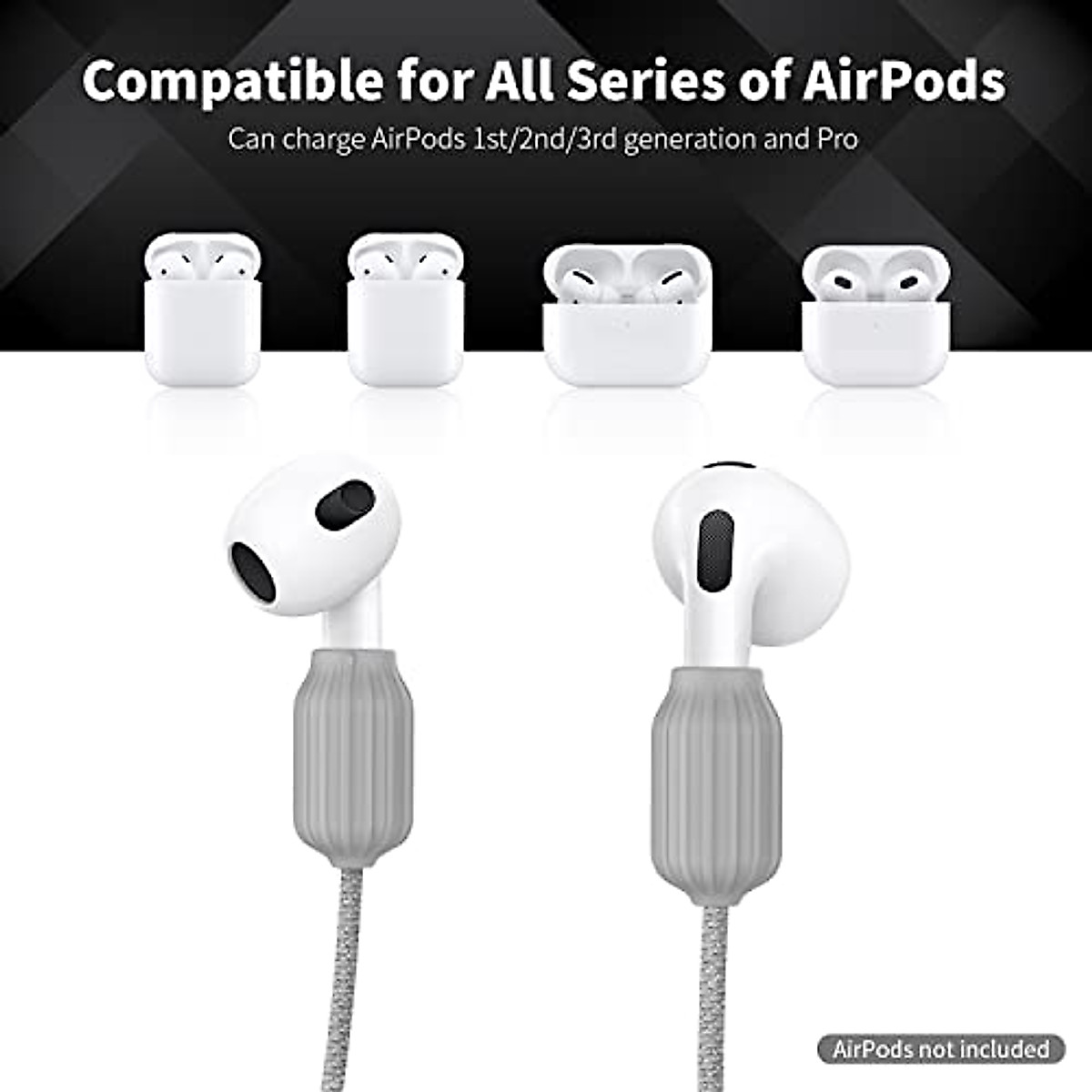UIXOO Airpods Pro Charging Case with Anti-Lost Strap, Wearable Power Supply for AirPods Pro and 1st/2nd/3rd Generation, Airpods Accessories 2022 Patented Design