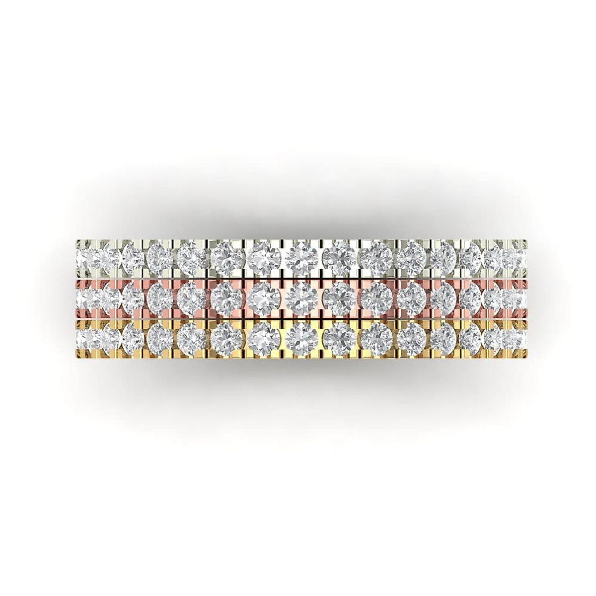 1 ct Round Cut Clear Simulated Diamond 14k White Rose Yellow Gold Stackable Wedding Engagement Anniversary Ring Band Sz 10.5