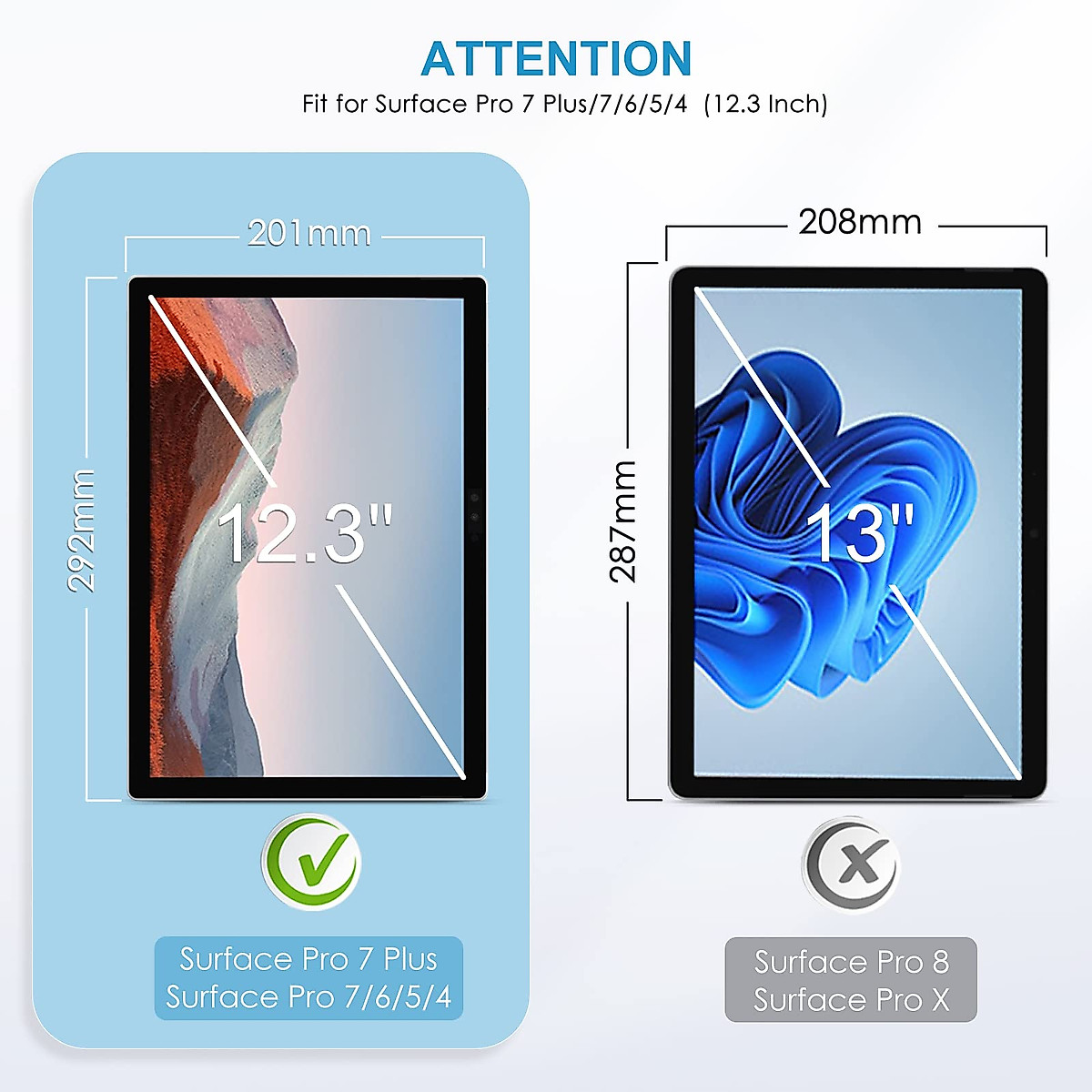 [2 Pack] SPARIN Screen Protector for Surface Pro 7 Plus/Surface Pro 7 / Surface Pro 6 / Surface Pro (5th Gen) / Surface Pro 4, Tempered Glass with Surface Pen Compatible/Scratch Resistant