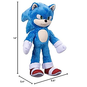 Sonic The Hedgehog, Sonic Movie 13" Plush, 5.6 x 5.4 x 14 inches