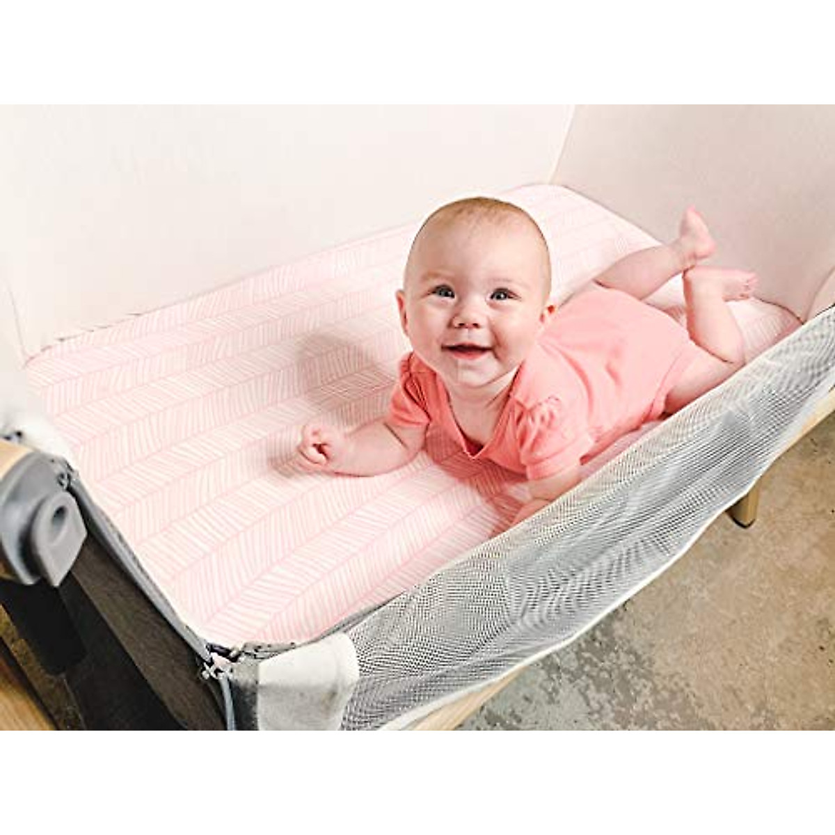 Bassinet Bed Sheets – Premium Bassinet Fitted Sheets for Halo, Mika Micky, Maxi COSI & Others - 4 Pack – 100% Jersey Knit - Bassinet Bedding for Standard Size Oval or Halo Bassinet Pads for Girls