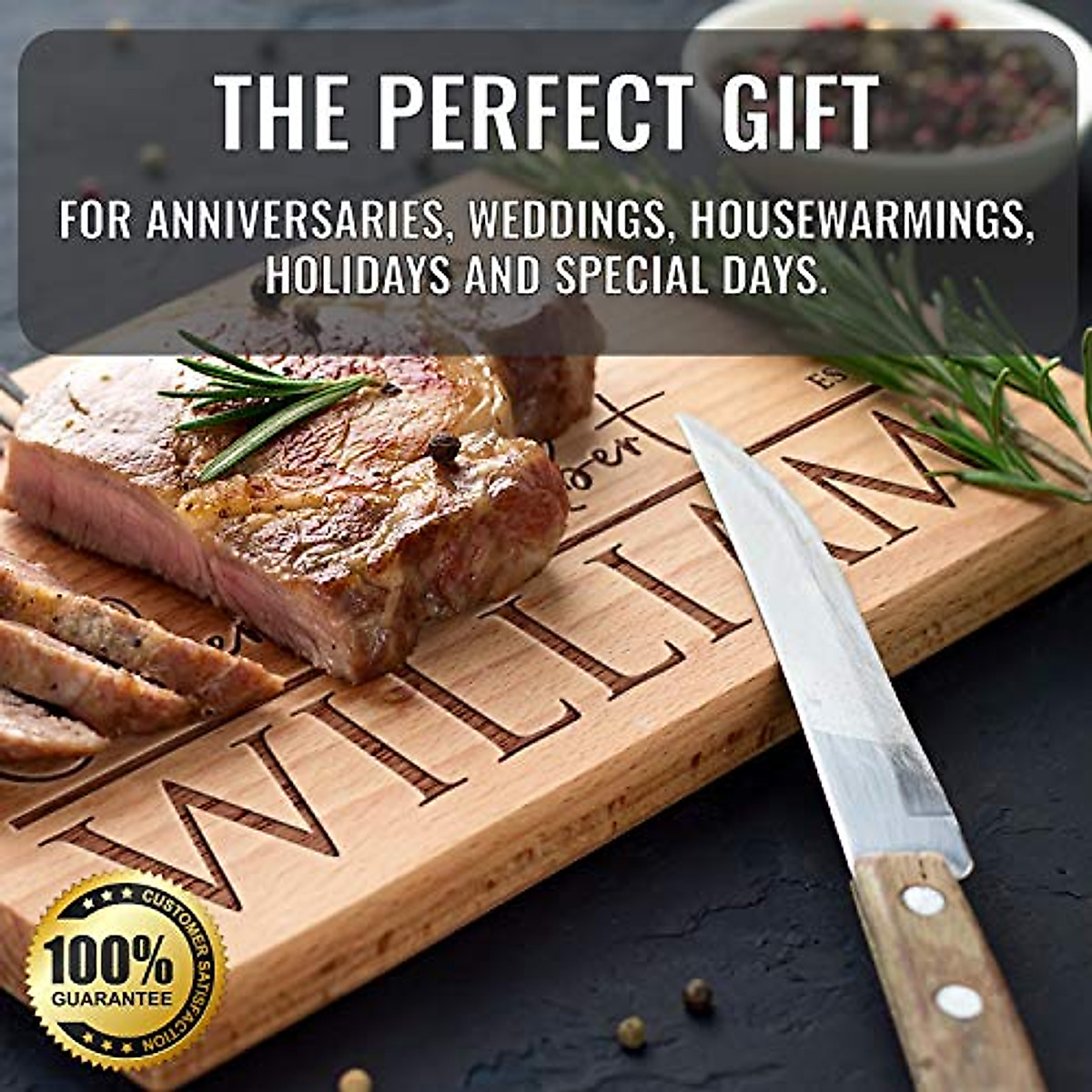 Personalized Cutting Board, Housewarming Gift | 9x6 |12 Designs & 2 Sizes, Wedding Gifts for Couple, Anniversary & Kitchen Sign - Bamboo Rectangular #G