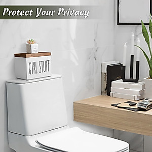 DRASTAR Tampon Holder for Bathroom, Feminine Product Organizer, Pad Organize Case with hinged lid, Shark Week Tampon Storage, Lady Stuff Box for Bathroom Accessories