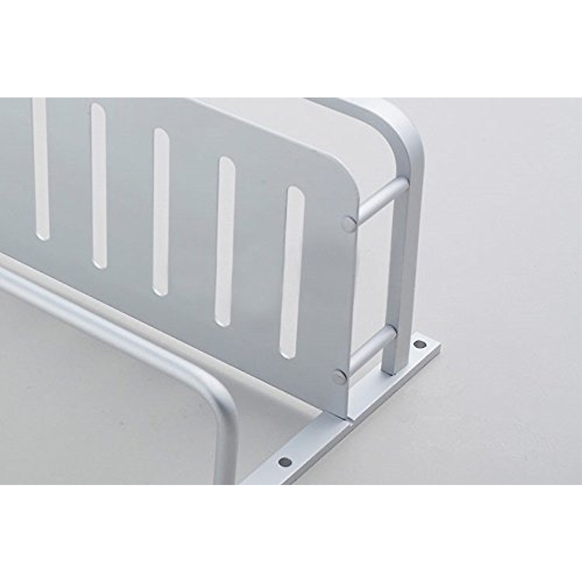 Chrasy Modern Double Layer Towel Bar, Wall Mount Bathroom Storage Shelves and One Towel Bar and 2 Hooks, Aluminum Towel Holders, Shower Towel Rack, Bath/Kitchen Storage Shelf -15.7in