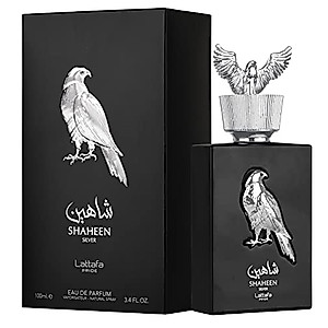 Lattafa Perfumes Shaheen Silver for Unisex Eau de Parfum Spray, 3.4 Ounce