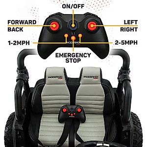 2024 Two (2) Seater Ride On Kids Car Truck w/Remote | Large 24V Power Kid Car to Drive in 3 Speeds, Battery Swap, Leather Seat, MP3 Music by Bluetooth, FM Radio, Rubber Wheels in White