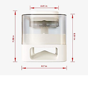 ANROD Dog Food Dispenser Container Toy with Button,Feeder Treat Dispensing Dogs Toys to Slow Eating for Indoor Small/Large Breed IQ Pet Interactive Playing (White)