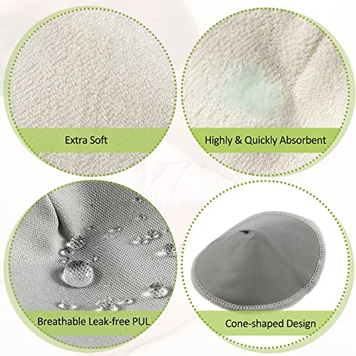 42 Pcs Reusable Nursing Pads Breast Pads for Breastfeeding Washable Organic Bamboo Nipple Pads Breast Feeding Essentials with Laundry Bag, Travel Storage Bag for Overnight Leak (4.8 x 4.8 Inch)