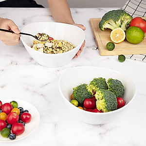 Cibeat 42 Ounce Porcelain Bowls Set of 4 Pack Premium White Ceramic Bowls for Cereal, Soup, Salad, Pasta, Prep, Rice, Ice cream, Microwave & Dishwasher Safe…