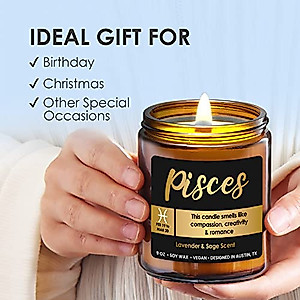 Pisces Candle, Zodiac Candles, Zodiac Signs Pisces Candles Women, Pisces Astrology Gifts for Women, Lovers Pisces Zodiac Stuff, Pisces Gifts for Women, Pisces Birthday Candle, Zodiac Gifts for Women