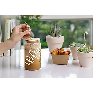 NewEleven Gifts For Wife, Her - Wife Gifts From Husband - Gifts For Her - Wife Gift Ideas For Women, Bride To Be, Fiancee, Wifey - 16 Oz Coffee Glass