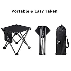 Opliy Camping Stool 2 Pack,13.5 Inch Portable Folding Stool for Outdoor Gardening and Beach Hiking Fishing,Foot Stool with Carry Bag (Black)