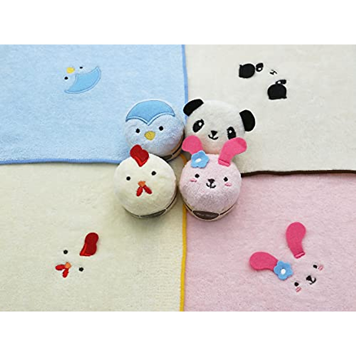 3D Colorful Towel 100% Cotton Cute Kids Washcloth Gift Set for Kids 8.7 x 9.5 inch (Chicken, Rabbit, Penguin, Panda)