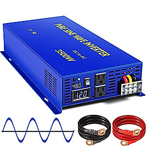 XYZ INVT 3500 Watt Pure Sine Wave Inverter 48V to 110V 120V AC Car Power Invert Surge 7000W Power Converter for Solar System.(3500W 48V 120V)
