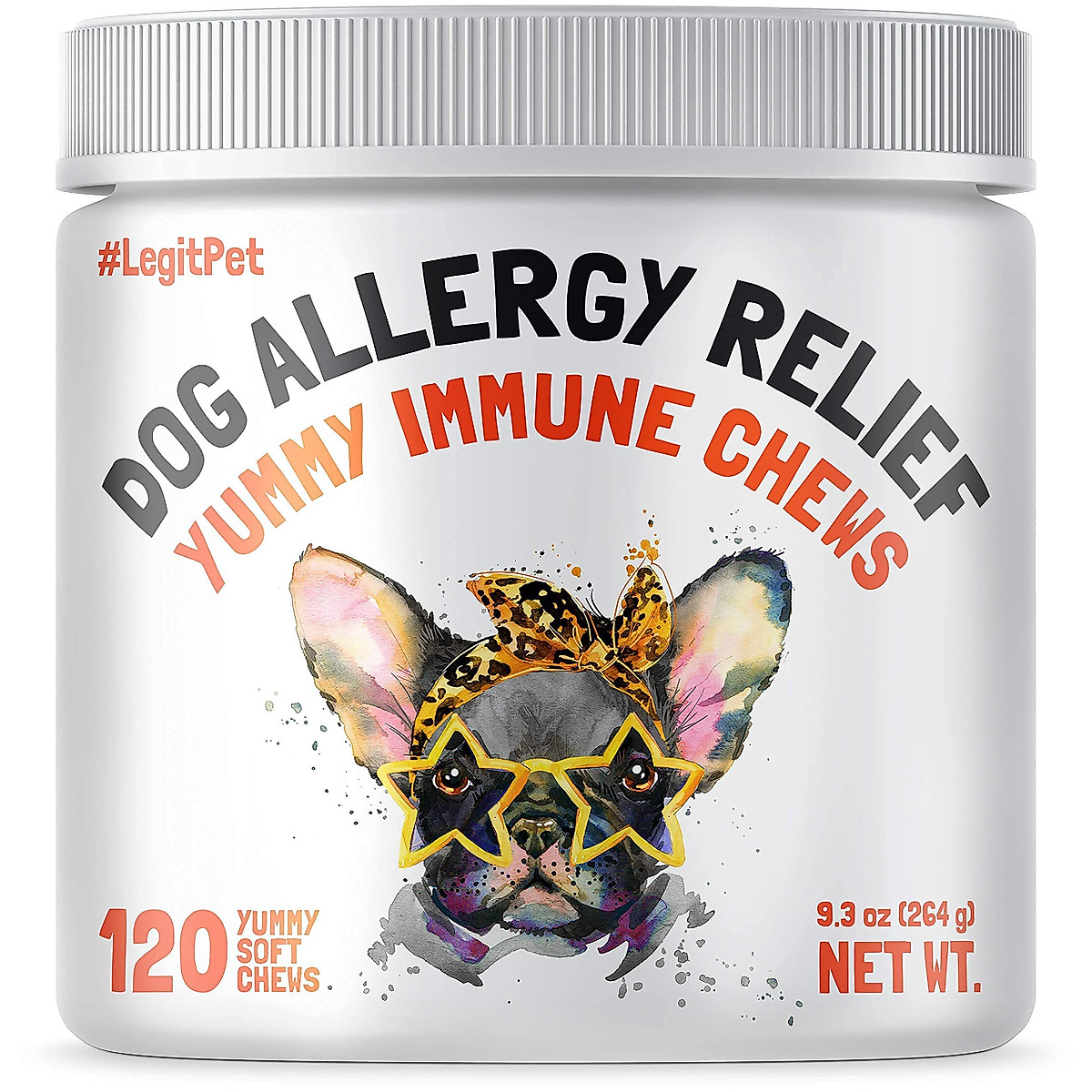 LEGITPET Allergy Relief Chews for Dogs & Immune Support with Kelp, Colostrum & Bee Pollen 120 Soft Chews and Probiotics for Dogs with Natural Digestive Enzymes 120 Soft Chews Bundle - Made in USA