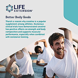 Life Extension Creatine Capsules – For Healthy Muscle Performance - Energy Support Supplement Non-GMO, Gluten Free – 120 Capsules