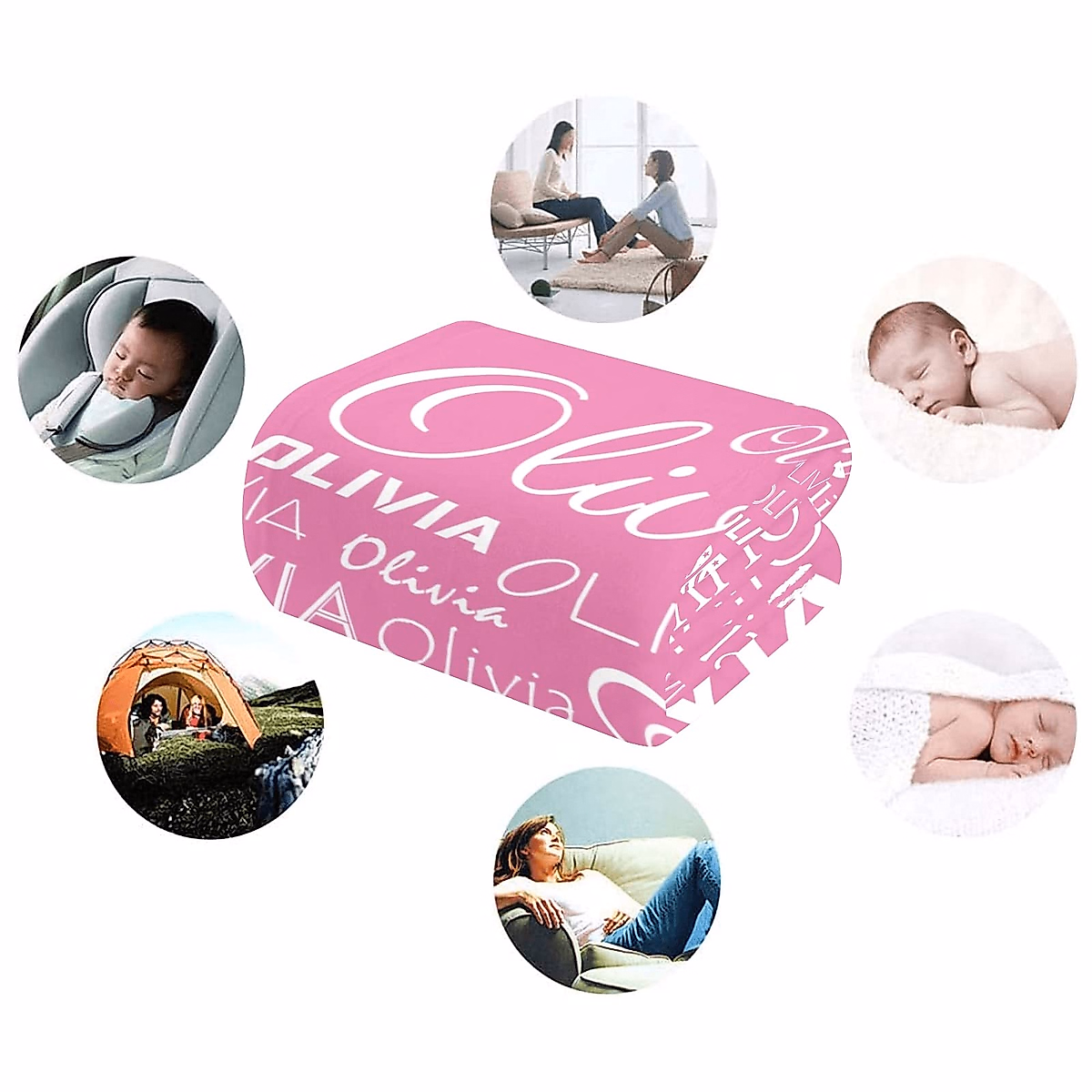 remberever Personalized Name Blanket for Adult Kid Custom Baby Blanket with Name for Boy Girl Name Blanket Personalized Kids