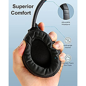 INFURTURE Active Noise Cancelling Headphones with Microphone, Wireless Over Ear Bluetooth Headphones-Black and Pink