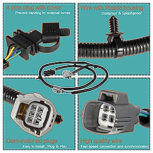 4-Way Trailer Hitch Tow Wiring Harness fit for Jeep Wrangler 2-Door & 4-Door JK JKU 2007-2018,Replace OEM 17275.01, 92015 8001