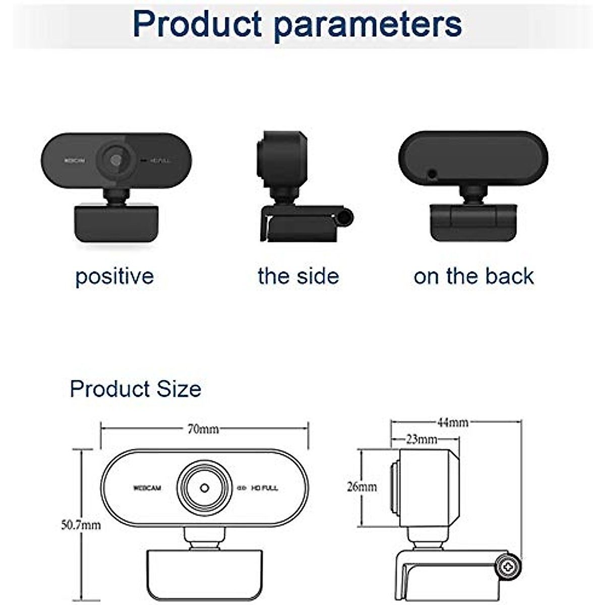 QEBIDUM Computer Camera PC Webcam Full HD 1080p 360 Degrees Wide Angle 30fps Video USB Web Cam with Microphone for Mac Laptop Desktop Conferencing Chatting and Live Streaming