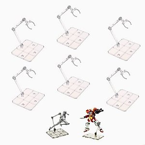 TSY TOOL 6 Pcs of HG144 Action Figure Stand, Display Holder Base, Doll Model Support Stand Compatible with 6" HG RG SD SHF Gundam 1/44 Toy Clear