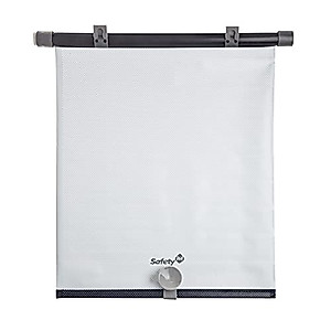 Safety 1st Protective Car Window Sun Shade, Retractable Rollershade for Infants and Kids, UV and Glare Protection for Backseat, Privacy Window Cover with Complete Coverage, 14” (2-Pack)