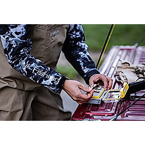 Plano Edge Micro Fly Storage Box, Gray and Yellow, Waterproof and Rust-Resistant Customizable Fishing Tackle Organization