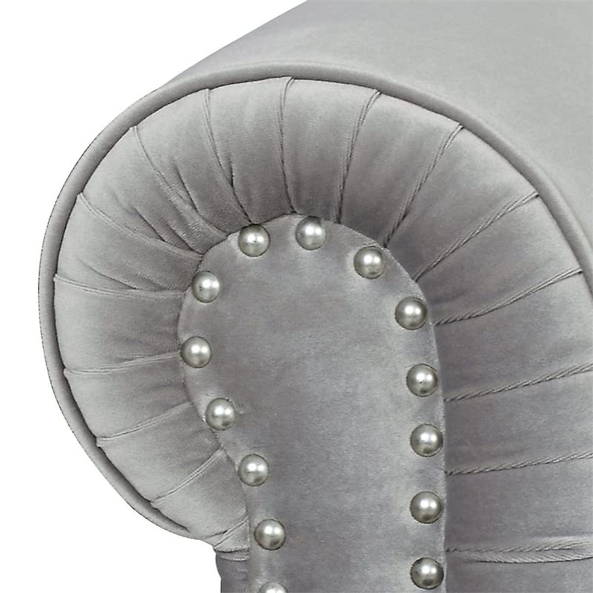 Jennifer Taylor Home La Rosa Victorian Chesterfield Tufted Sofa, Opal Grey Velvet