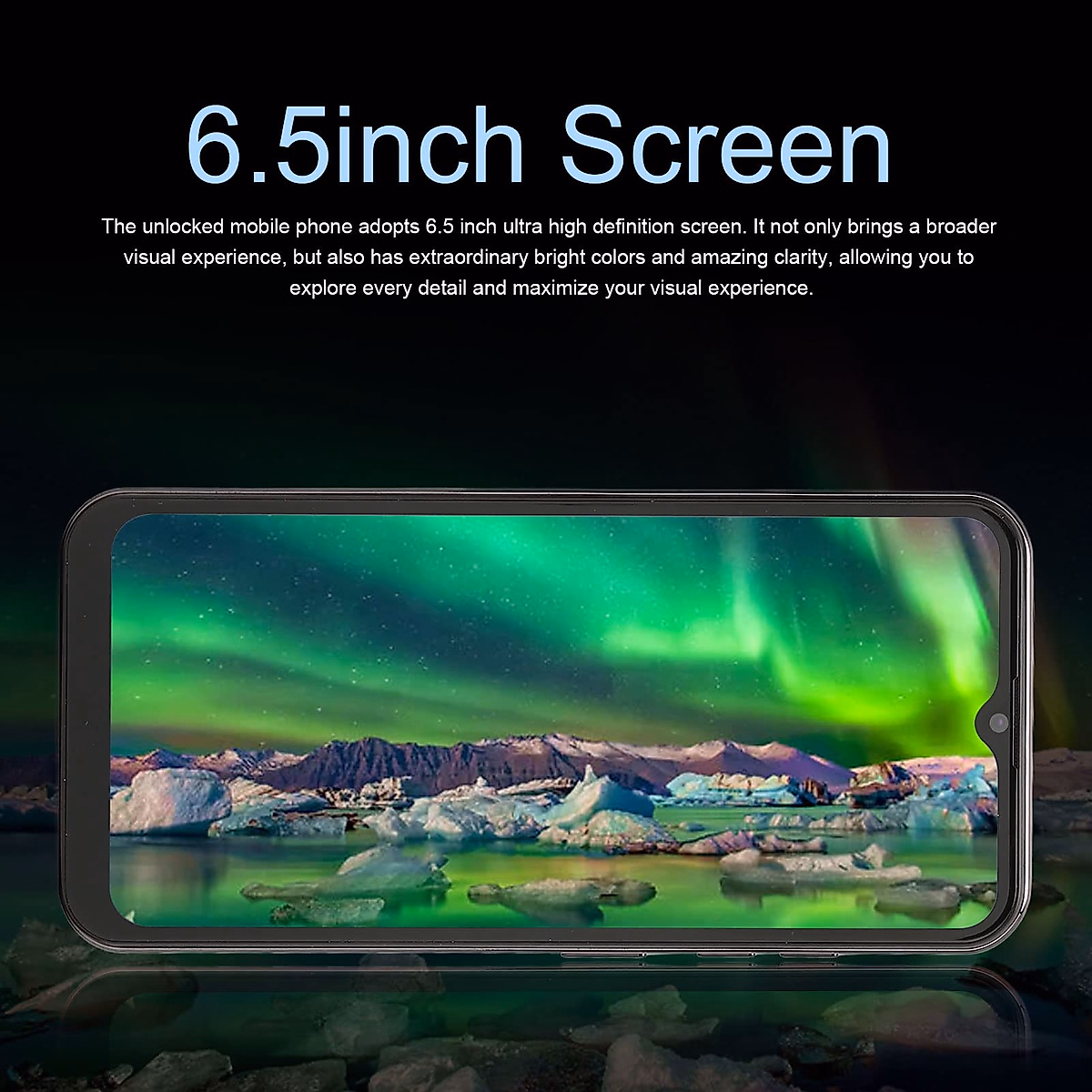 Vikye M12S Ultra Unlocked 5G Smartphone 6.5in HD Screen for Android 12 6GB RAM 256GB ROM WiFi Mobile Phone with Front 8MP Rear 16MP Camera 100 240V (US Plug)