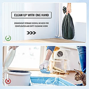 DVDGSC Cat Litter Scoop Integrated: Cat Poop Scooper with 150 Refill Bag - Kitty Litter Shovel with Litter Box with Holder - Cats Litter Scooper with Waste Container