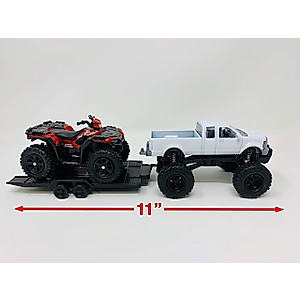 New-Ray Toy Replica 4x4 Lifted Pickup Truck with Polaris Sportsman XP1000 ATV