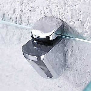 KES Bathroom Tempered Glass Shelf 14-Inch 8MM-Thick Wall Mount Rectangular Polished Chrome, BGS3202S35