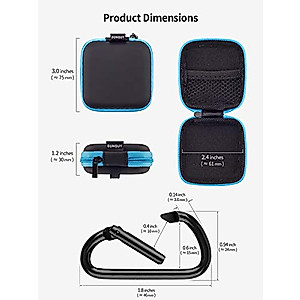 Earbuds Case, SUNGUY【5Pack】 Portable Small Earbud Carrying Case Storage Bag with Carabiner Clip for Earphone, Earbud, Earpieces, SD Memory Card, Camera Chips