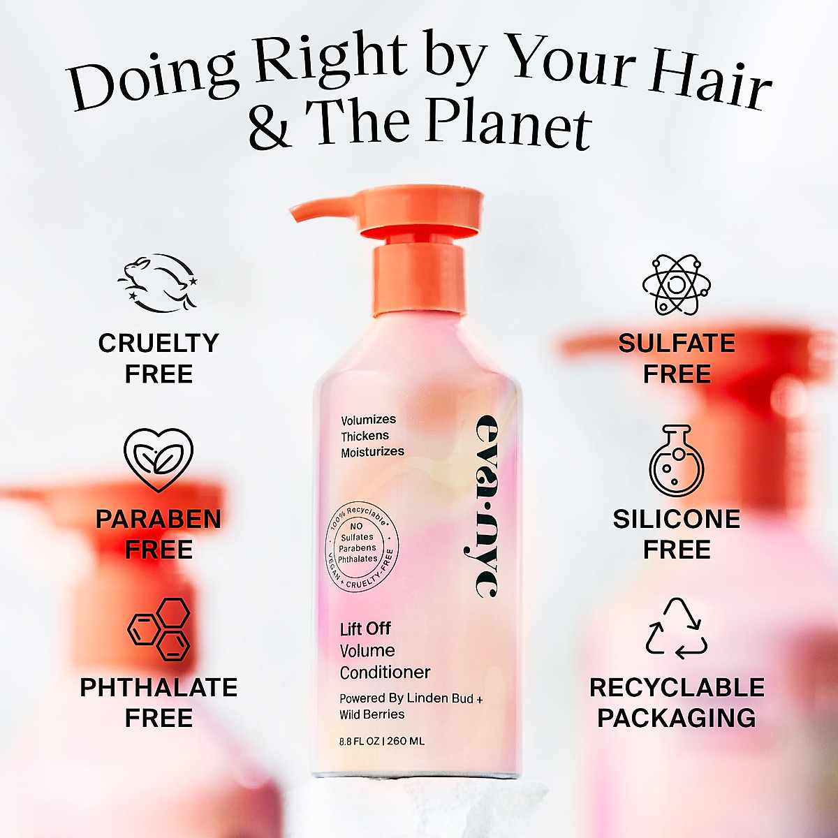 EVANYC Lift Off Volume Daily Hair Conditioner , 8.8 oz, Moisture-Rich Volumizing Hair Care products for Fine Hair, for Thick and Full Locks, GMO-Free & Color-Safe