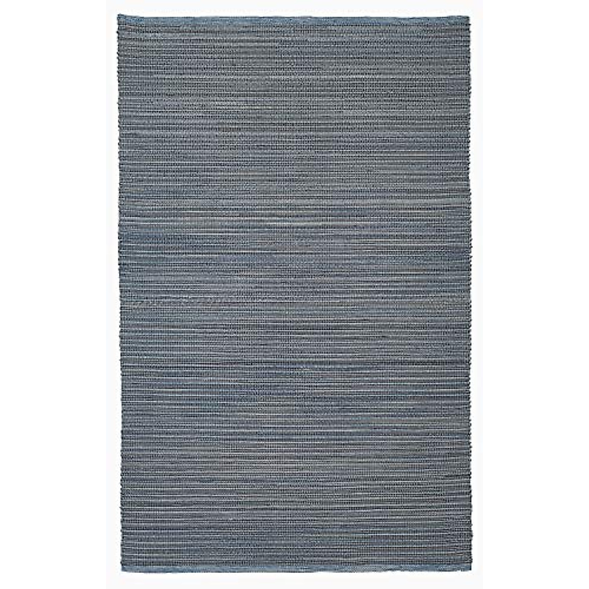 Fab Habitat Area Rug - Hand Woven, Stain Resistant, Pet Friendly - Premium Recycled Polyester Yarn & Reclaimed Rubber - Stripes - Kitchen, Bathroom - Kismet - Denim - 2 x 3 ft