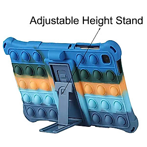 ALHBEJT Tablet Case for Galaxy Tab A7 Lite 8.7" 2021|SM-T220/T225/T227 Silicone Case Cover with Stand Lanyard Pen for Samsung Tab A7 Lite Pop Anxiety Relief Fidgets(Colorful Blue)