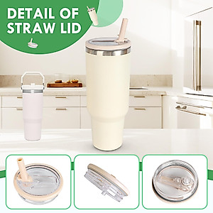 30oz & 20oz Replacement Lid for Stanley IceFlow Stainless Steel Tumbler Flip Straw, 2 PCS Spill Proof Lid Fit for Stanley IceFlow, Leak-Proof Splash Resistant Replaceble Cover Cap, Lvory*2