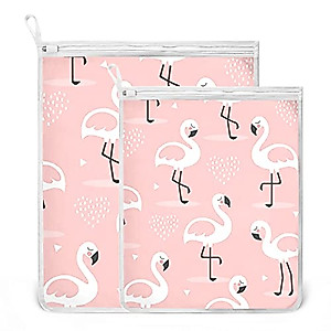 Xigua 2PCS Flamingo Mesh Laundry Bag Storage Organizer Bag Delicates Durable Travel Washing Bag for Sock,Lingerie,Large Garment