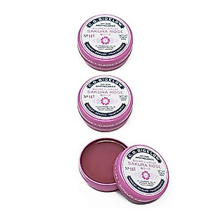 C.O. Bigelow All Purpose Salve Lip Balm Tins, Sakura Rose Salve Pack of 3 for Chapped Lips & Dry Skin - Moisturizing Lip, Cuticle and Skin Salves, 0.8 oz each
