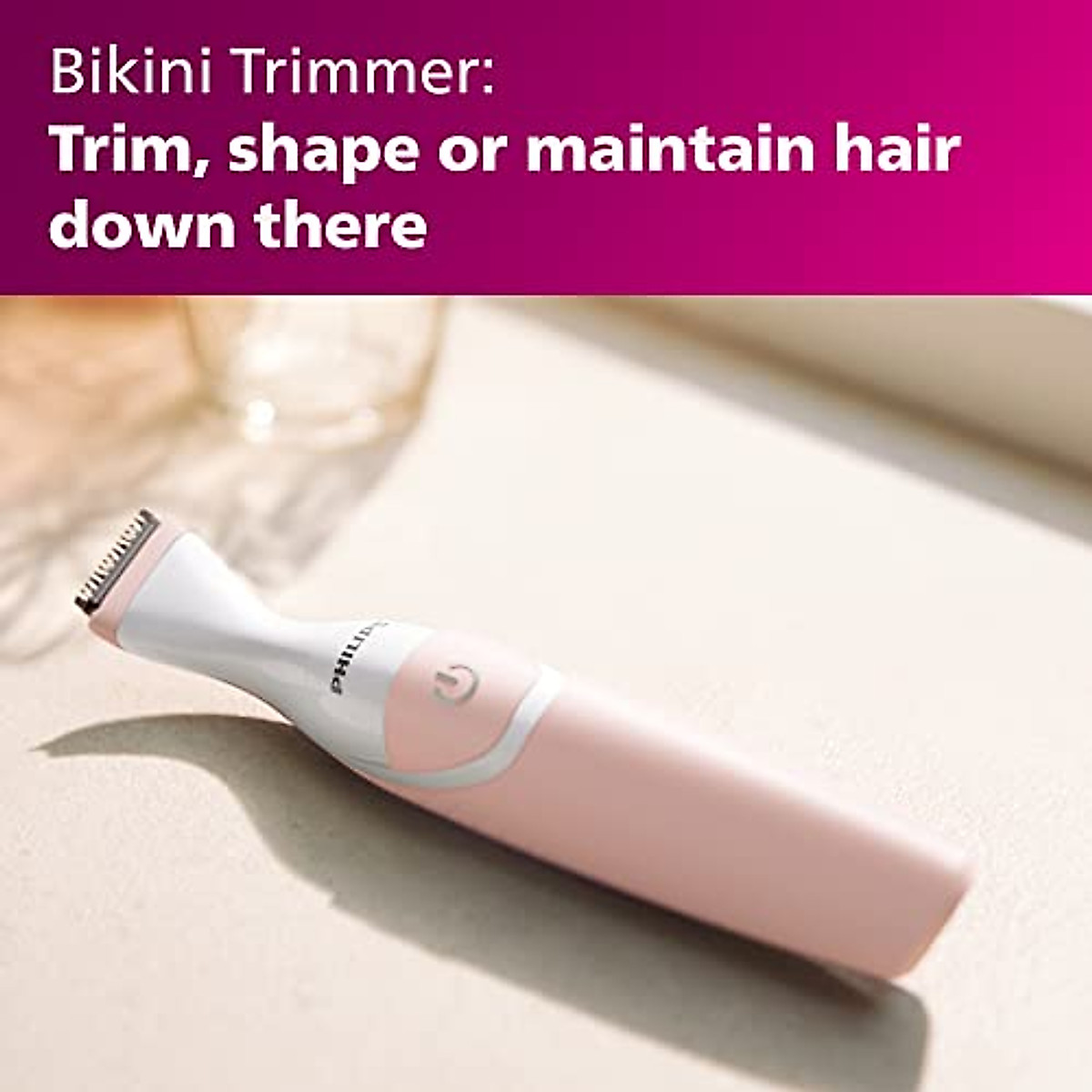 Philips Beauty Women's Bikini Trimmer and Precision Trimmer Special Edition Bundle, BRT387/90,Pink and White